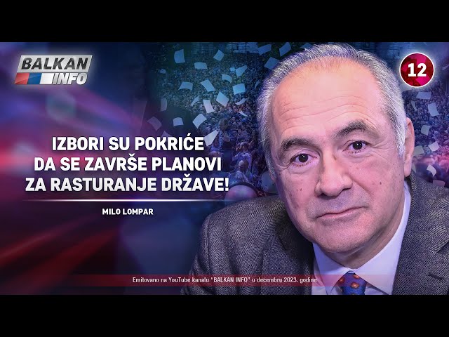 INTERVJU: Milo Lompar - Izbori su pokriće da se završe planovi za ...